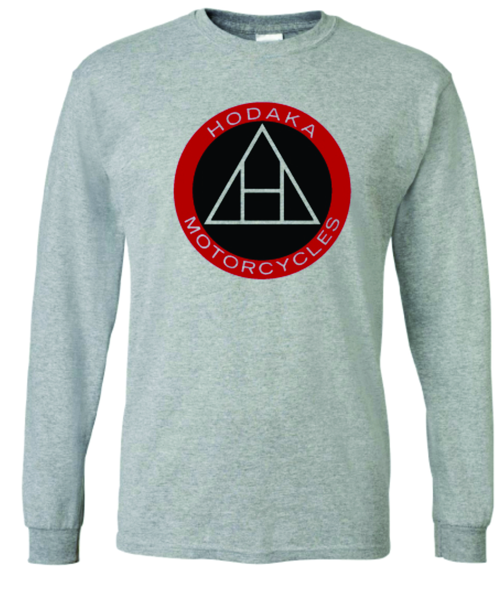 Hodaka Logo Long Sleeve Sport Grey T-shirt - Hodaka-Parts.com