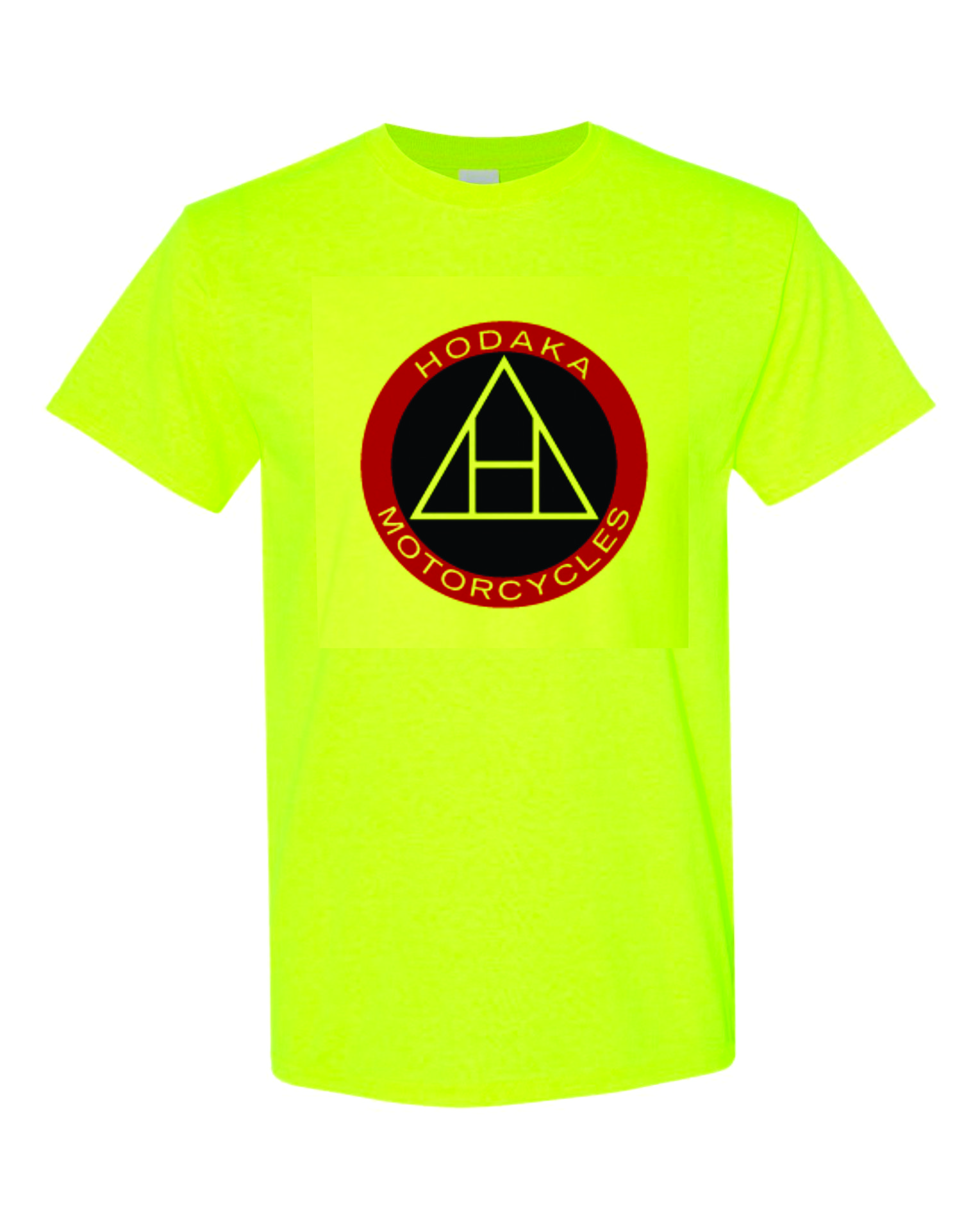 Hodaka Logo Safety Green Short Sleeve T-Shirt - Hodaka-Parts.com