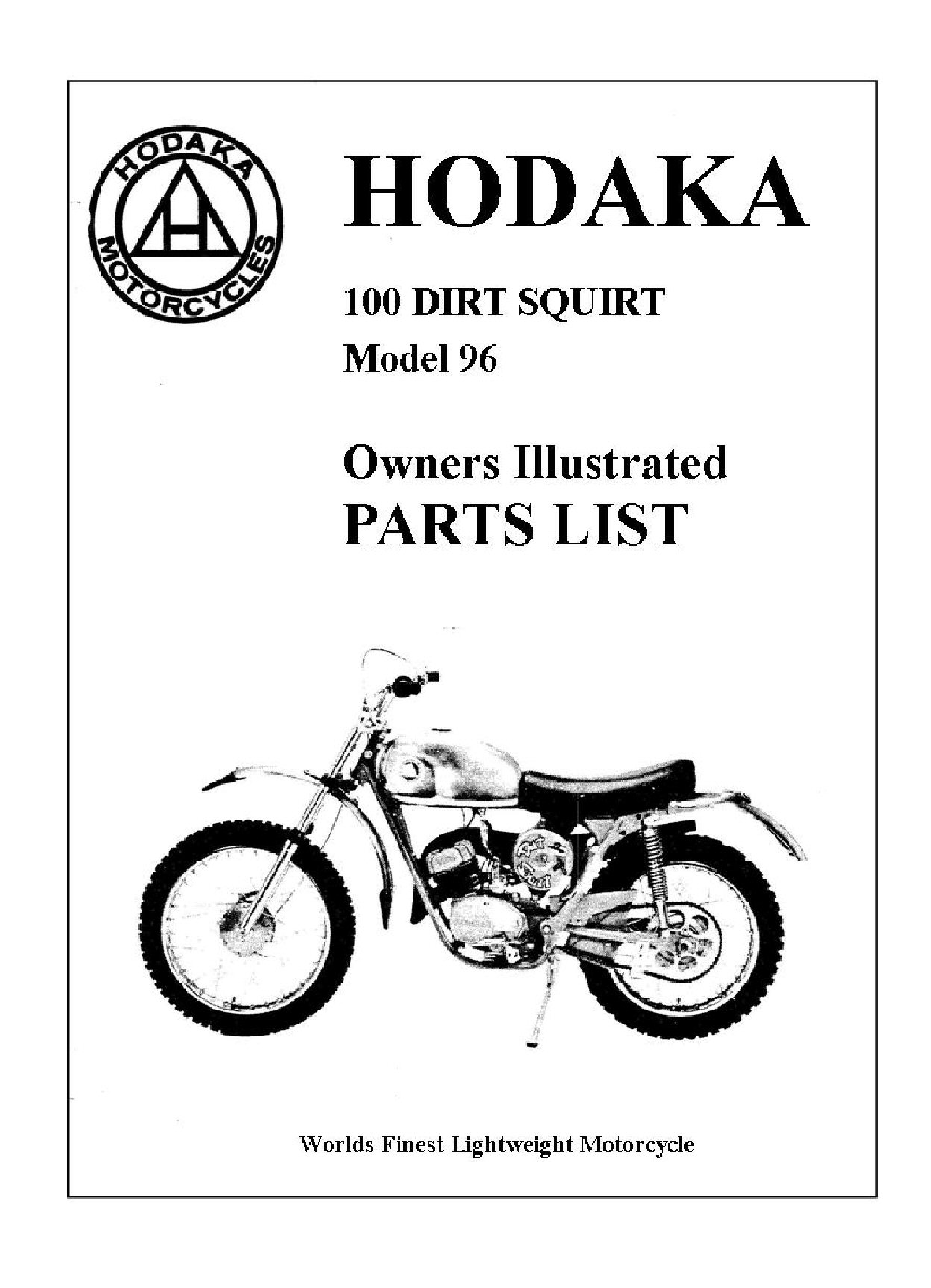 Model 96 Dirt Squirt parts schematics - Hodaka-Parts.com